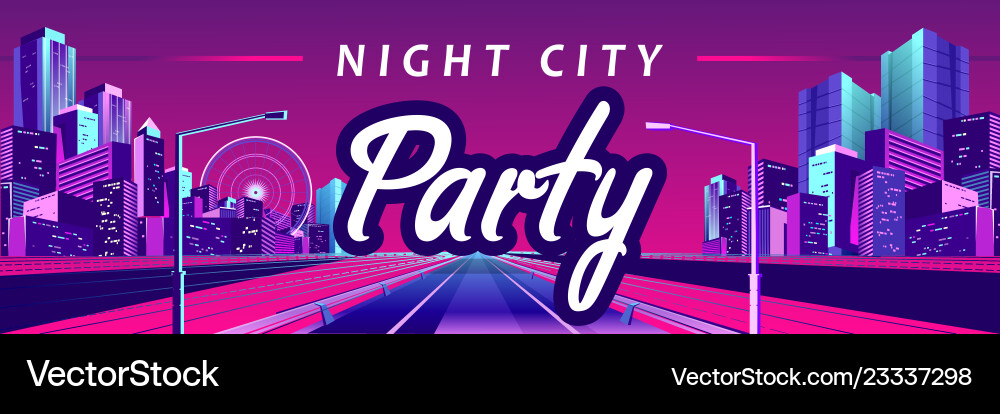 Banner city party Royalty Free Vector Image - VectorStock