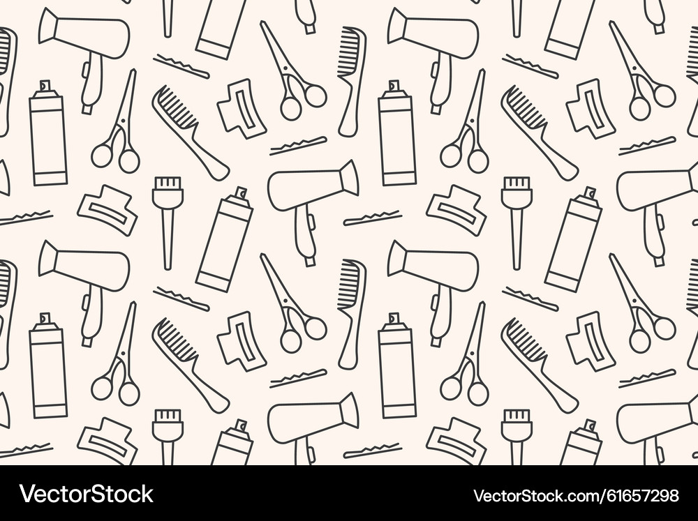Hairdressing Tools Pattern - Seamless – Royalty-Free Vector | VectorStock