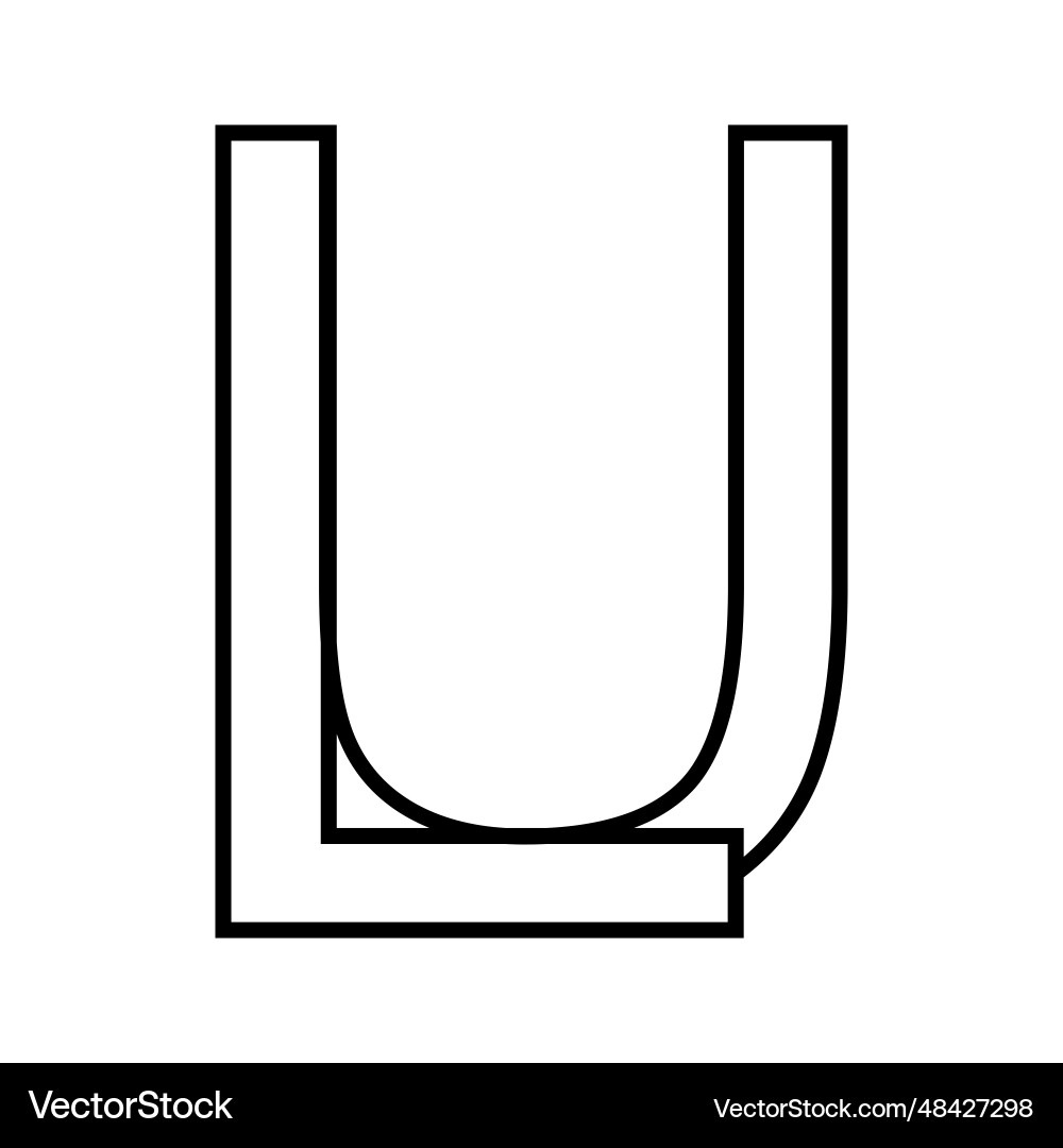 Logo sign lu ul icon double letters logotype u l Vector Image