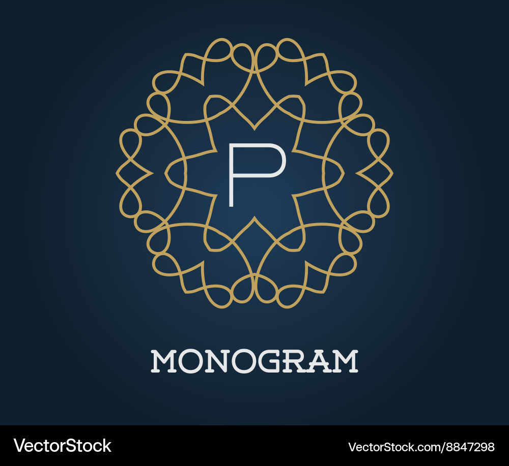 Monogram design template with letter premium Vector Image