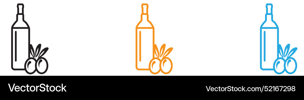 Olive oil icon logo set collection for web app ui Vector Image