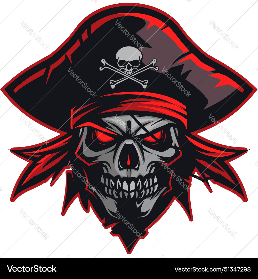 Pirate Skull Logo - Sticker Royalty Free Vector Image