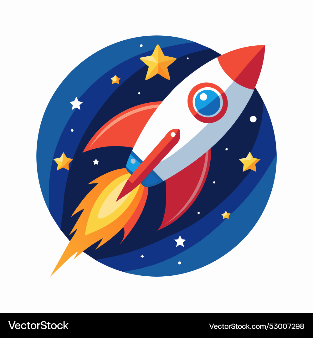 Rocket space drawing Royalty Free Vector Image
