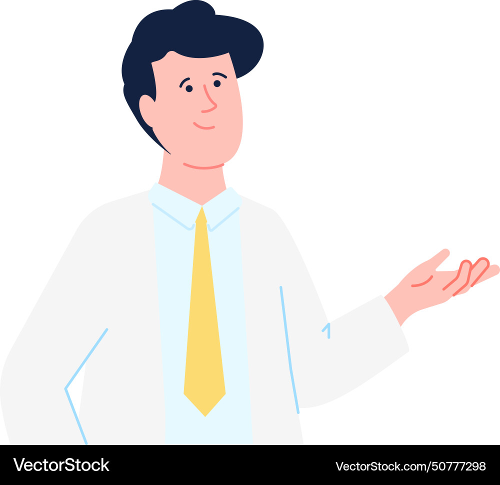 Smiling man in laboratory coat scientist Vector Image
