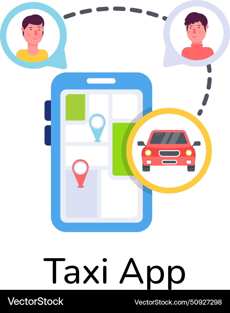 Taxi app Royalty Free Vector Image - VectorStock