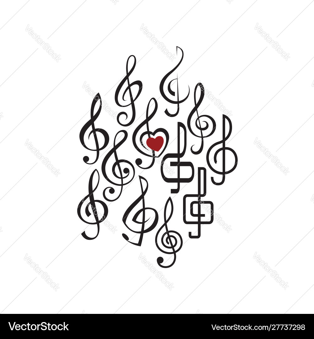 Treble clef set Royalty Free Vector Image - VectorStock