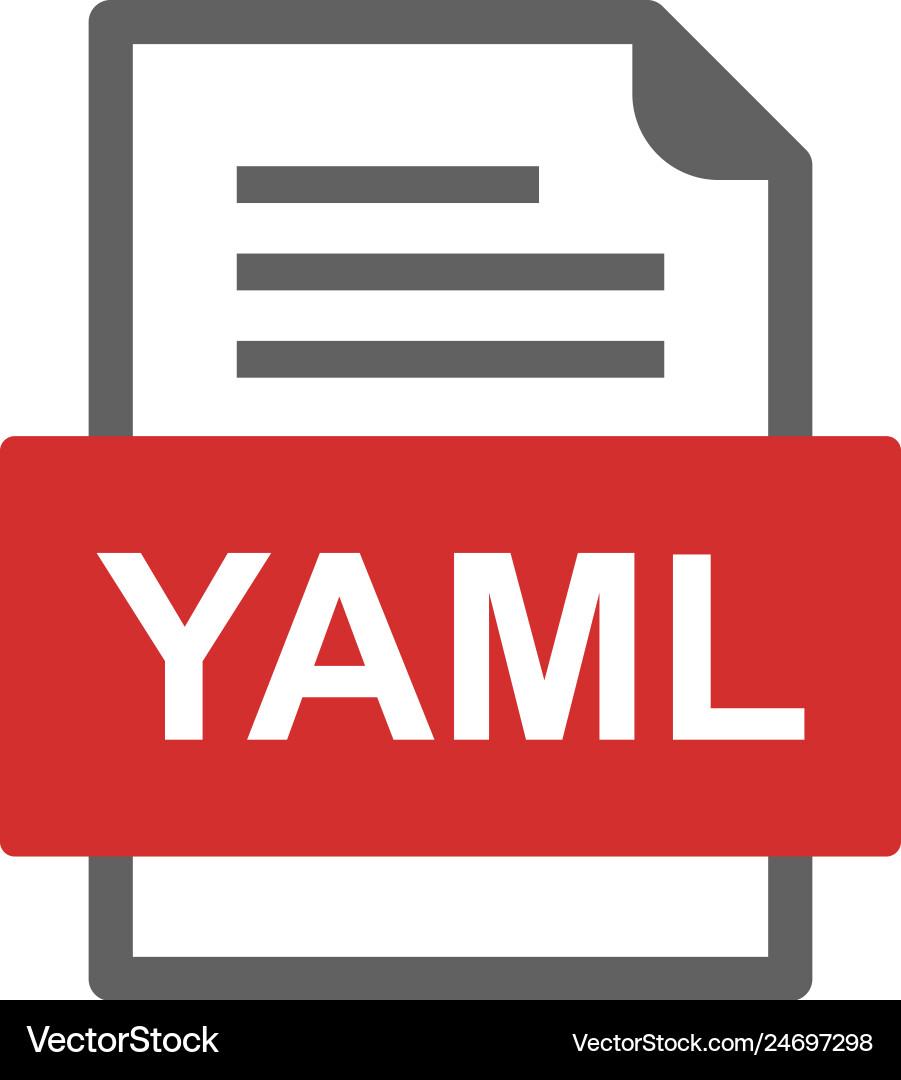 Yaml file document icon Royalty Free Vector Image