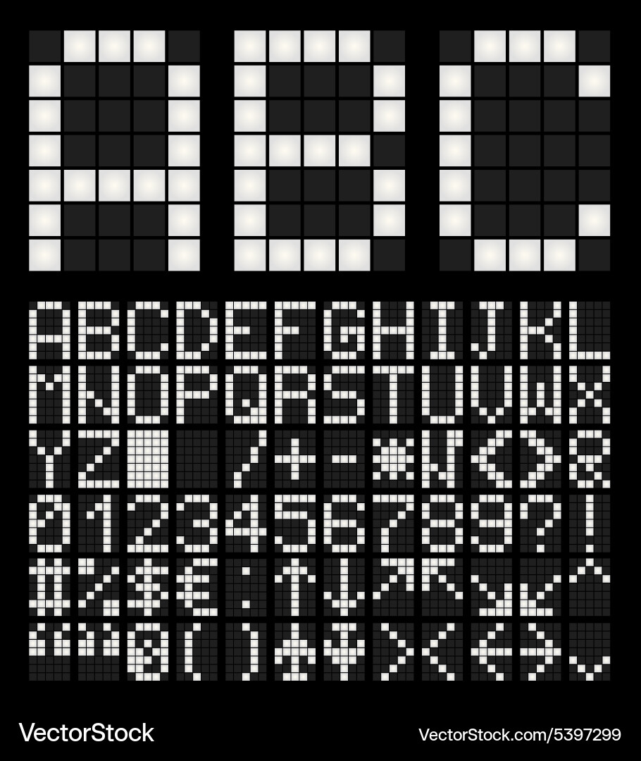 8 Bit Font Lizenzfreies Vektorbild - VectorStock