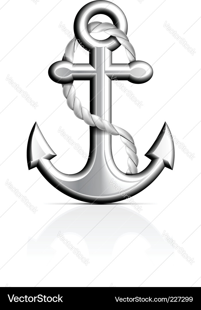 Anchor and rope Royalty Free Vector Image - VectorStock