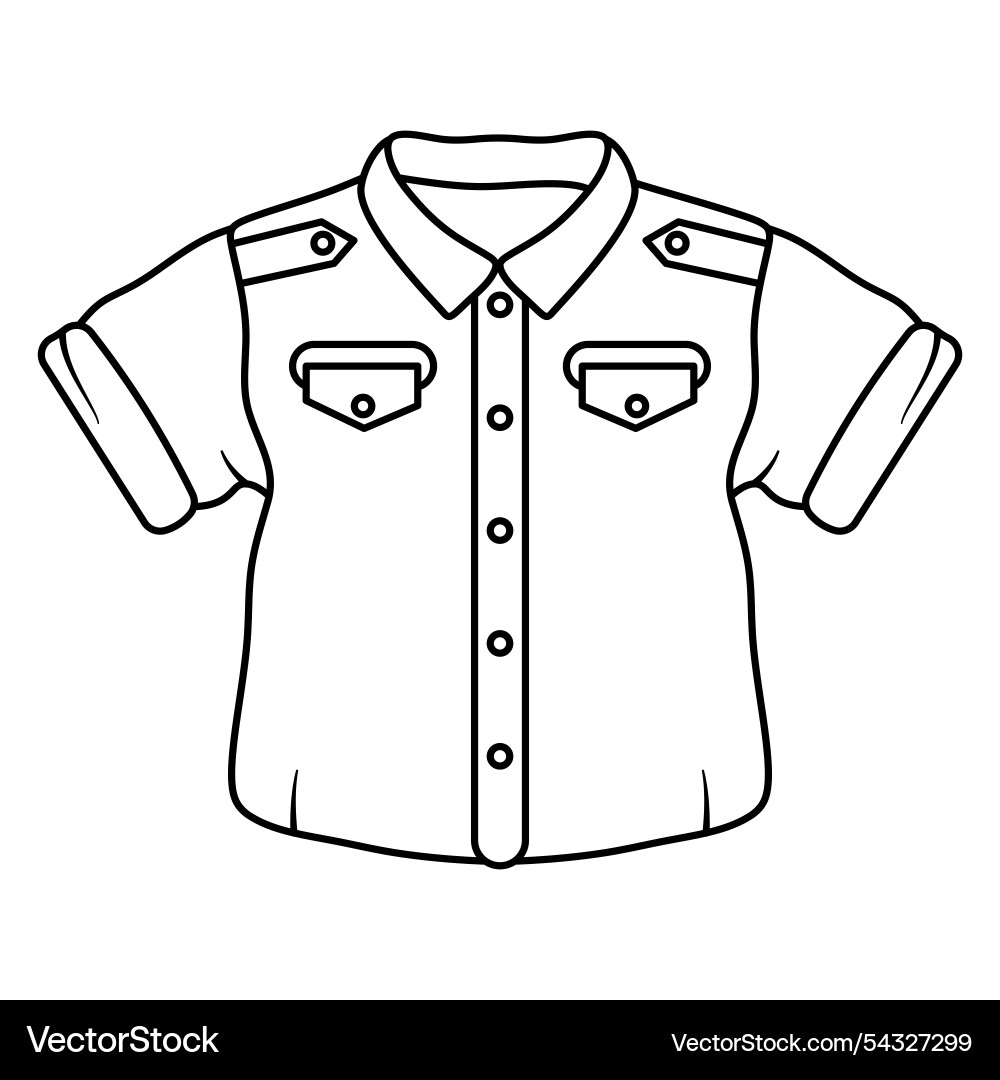Button-up shirt outline Royalty Free Vector Image