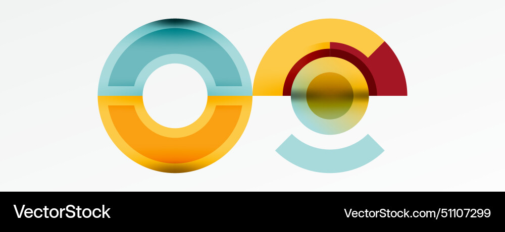 Colorful circles featuring the letters o and e Vector Image