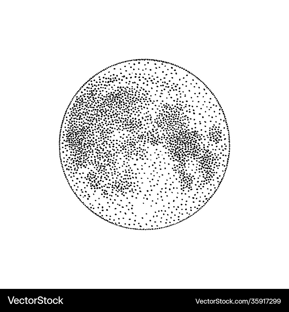 Full Moon Dotwork Silhouette Royalty Free Vector Image