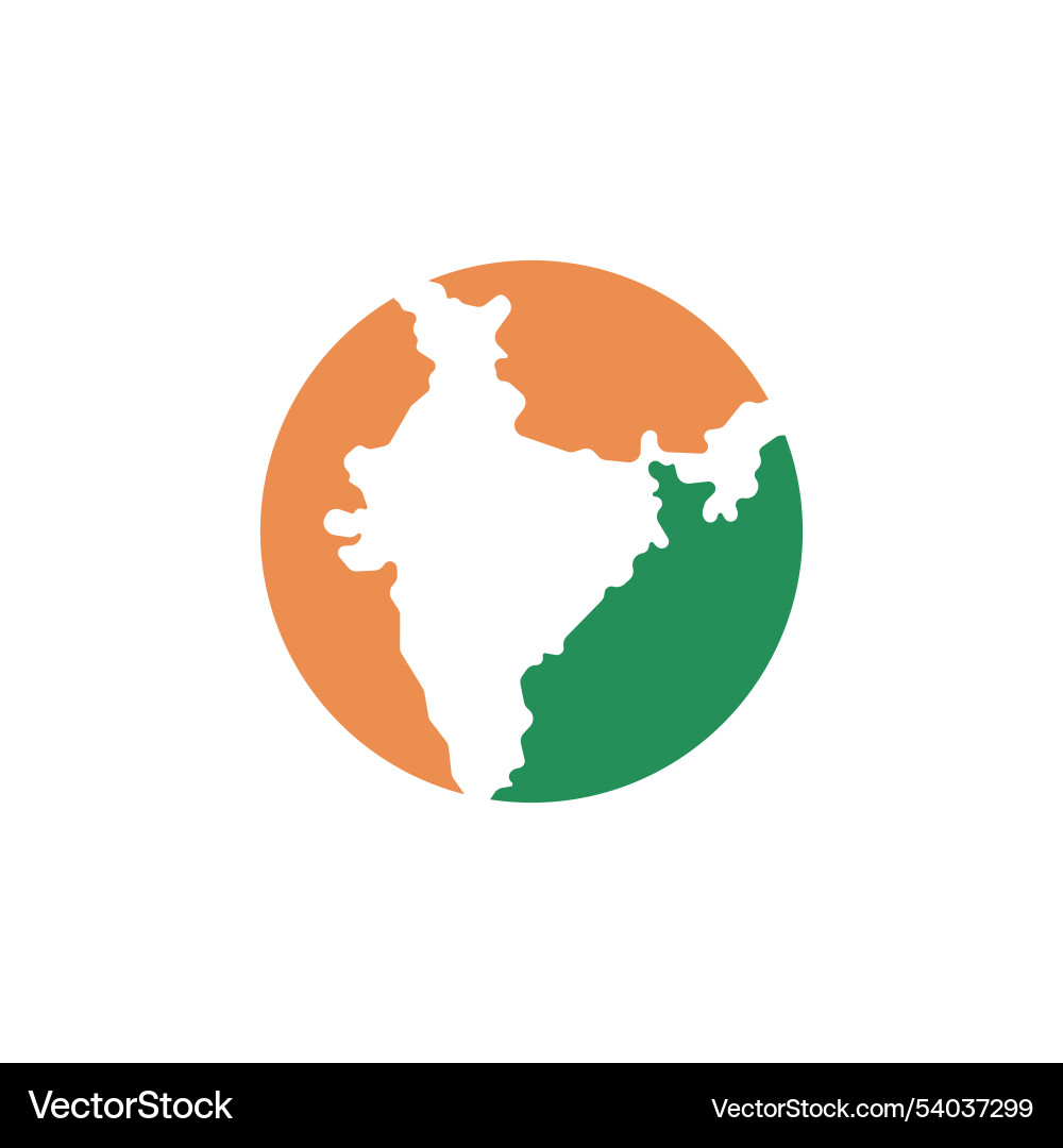 India country map circle border icon Royalty Free Vector