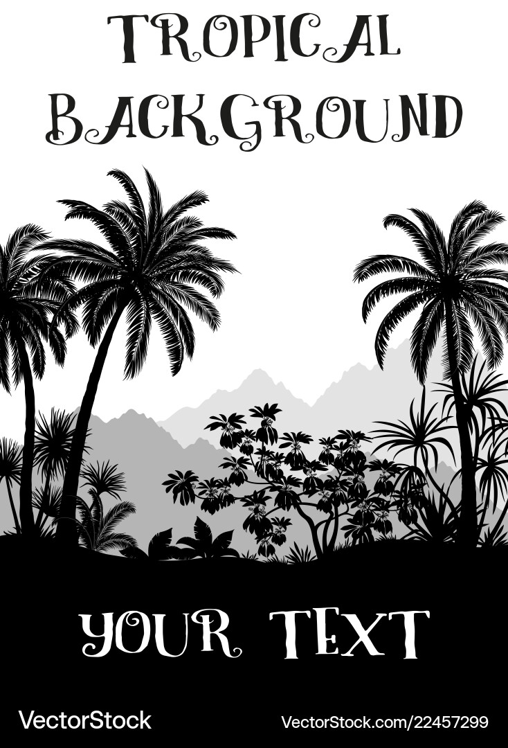 Landscape with palms Royalty Free Vector Image