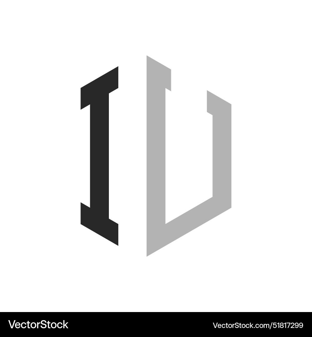 Modern unique hexagon letter iu logo design Vector Image