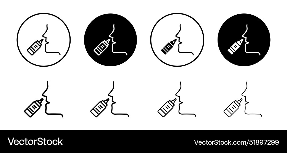 Nasal spray icon set collection for web Royalty Free Vector