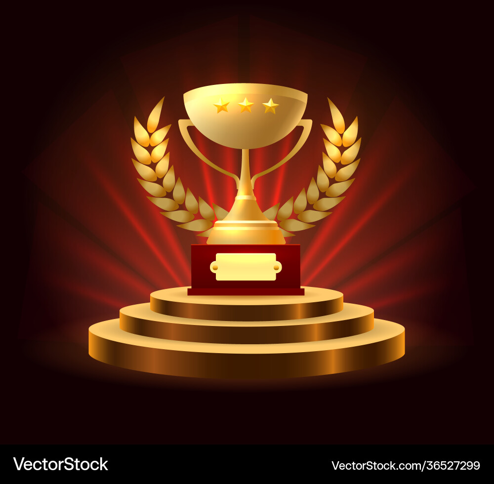 Winner first position ceremony Royalty Free Vector Image