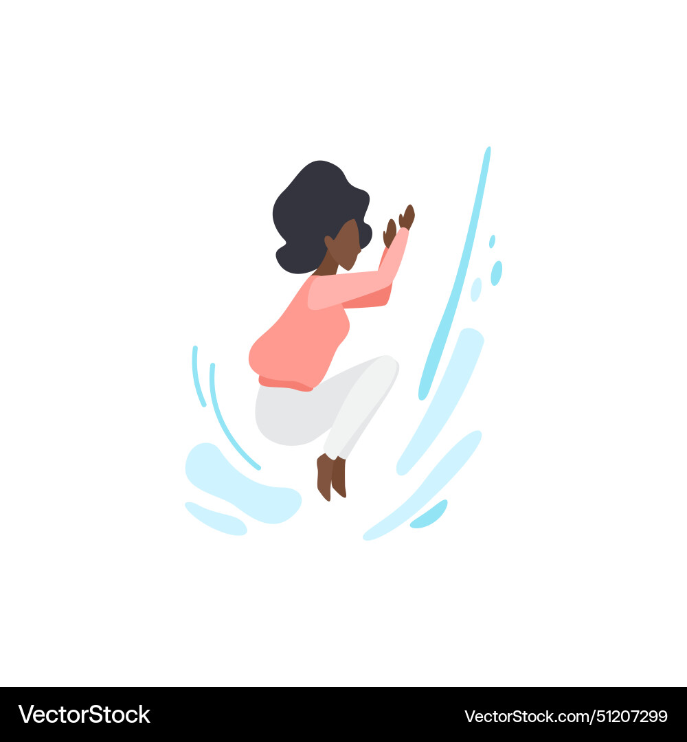Woman flying female character falling down Vector Image