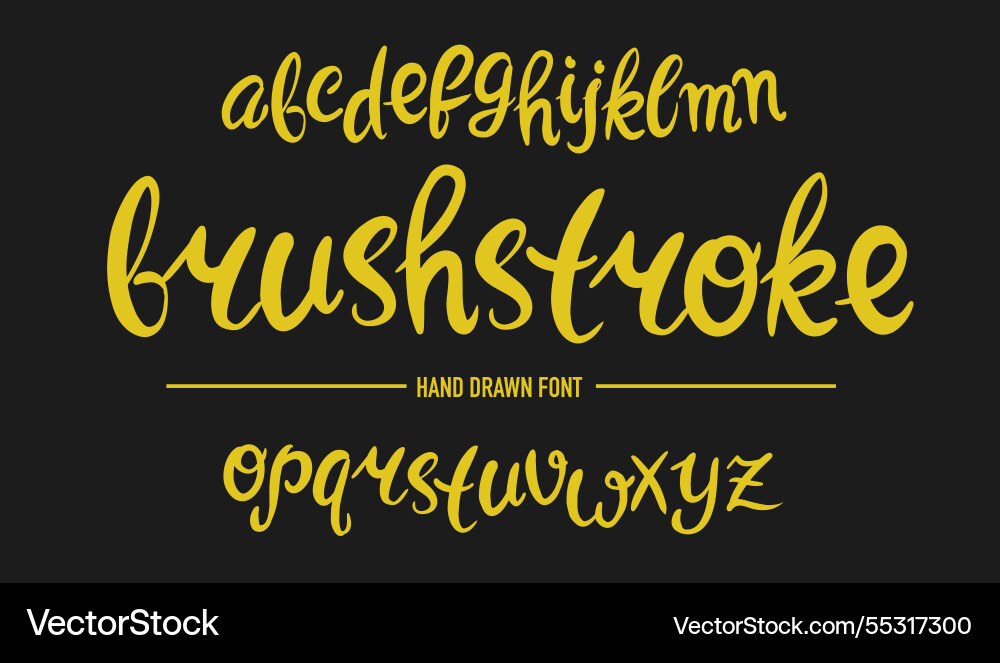 Calligraphic typeface or font hand drawn made Vector Image