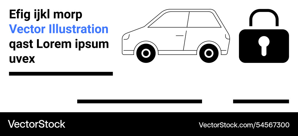 Car and lock graphic with placeholder text Vector Image