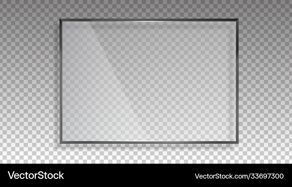 Glossy Glass Frame Reflection Royalty Free Vector Image
