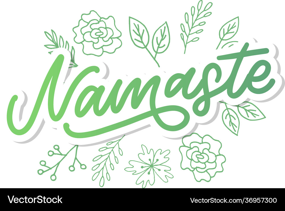 Hand drawn namaste lettering indian greeting Vector Image
