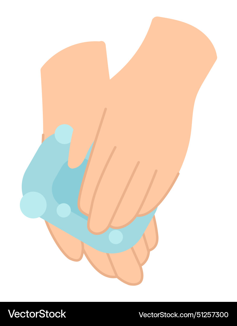 Hands washing with soap in flat design hygiene Vector Image