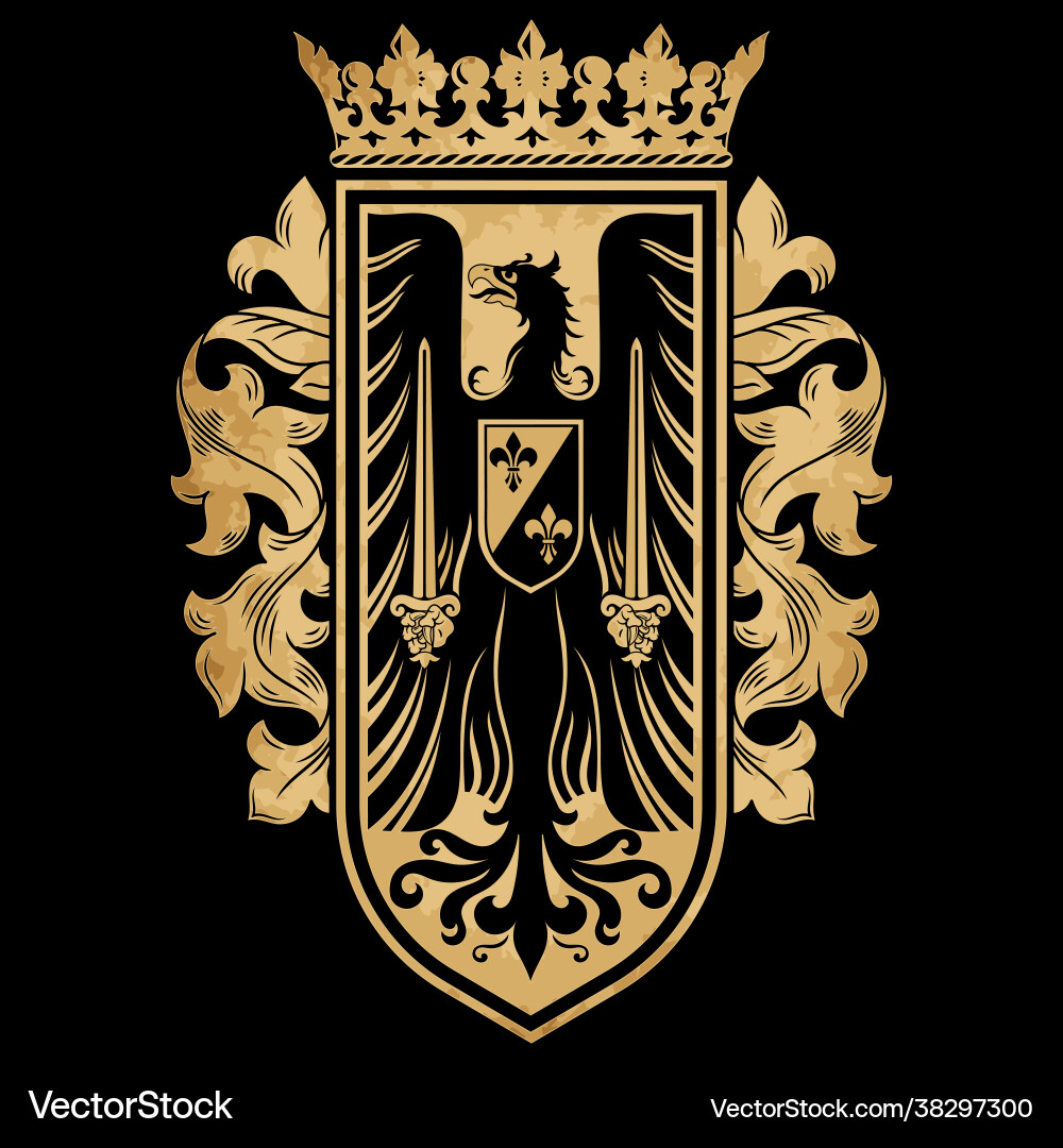 Knightly design medieval heraldic emblem Vector Image