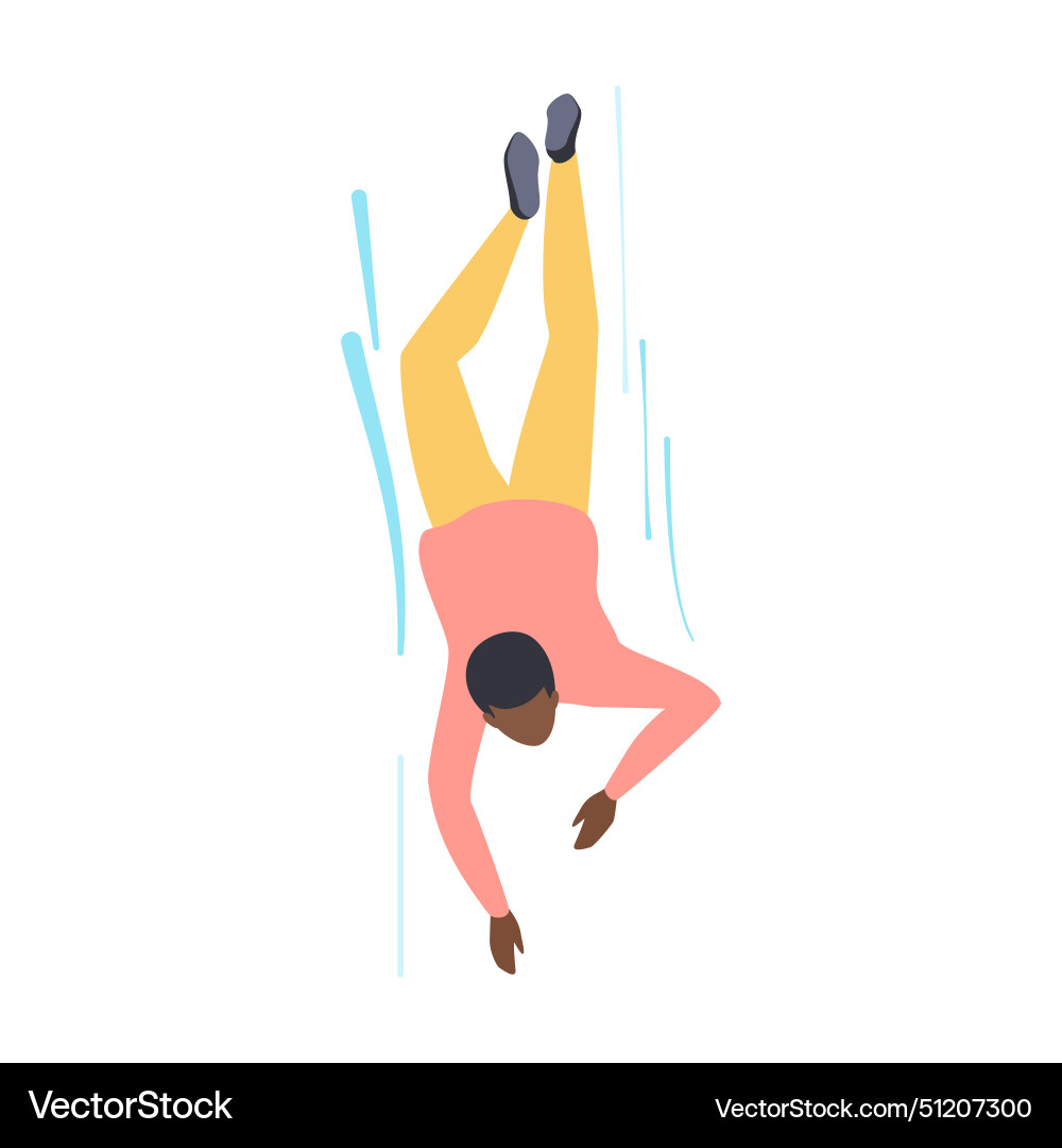 Man falling head down fast young male character Vector Image