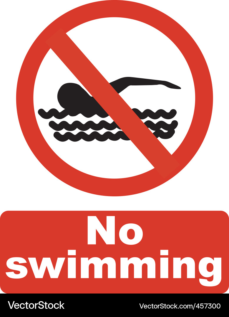 No swimming Royalty Free Vector Image - VectorStock