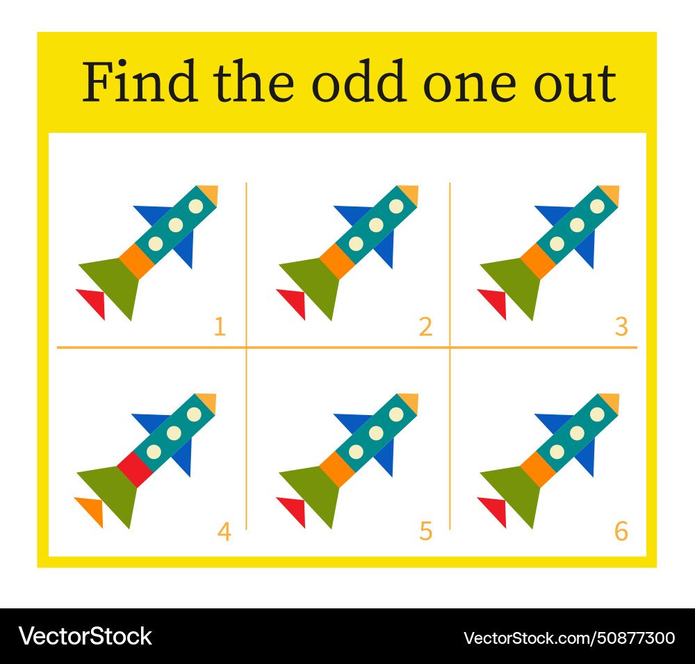 Puzzle game for children cartoon rocket ship Vector Image