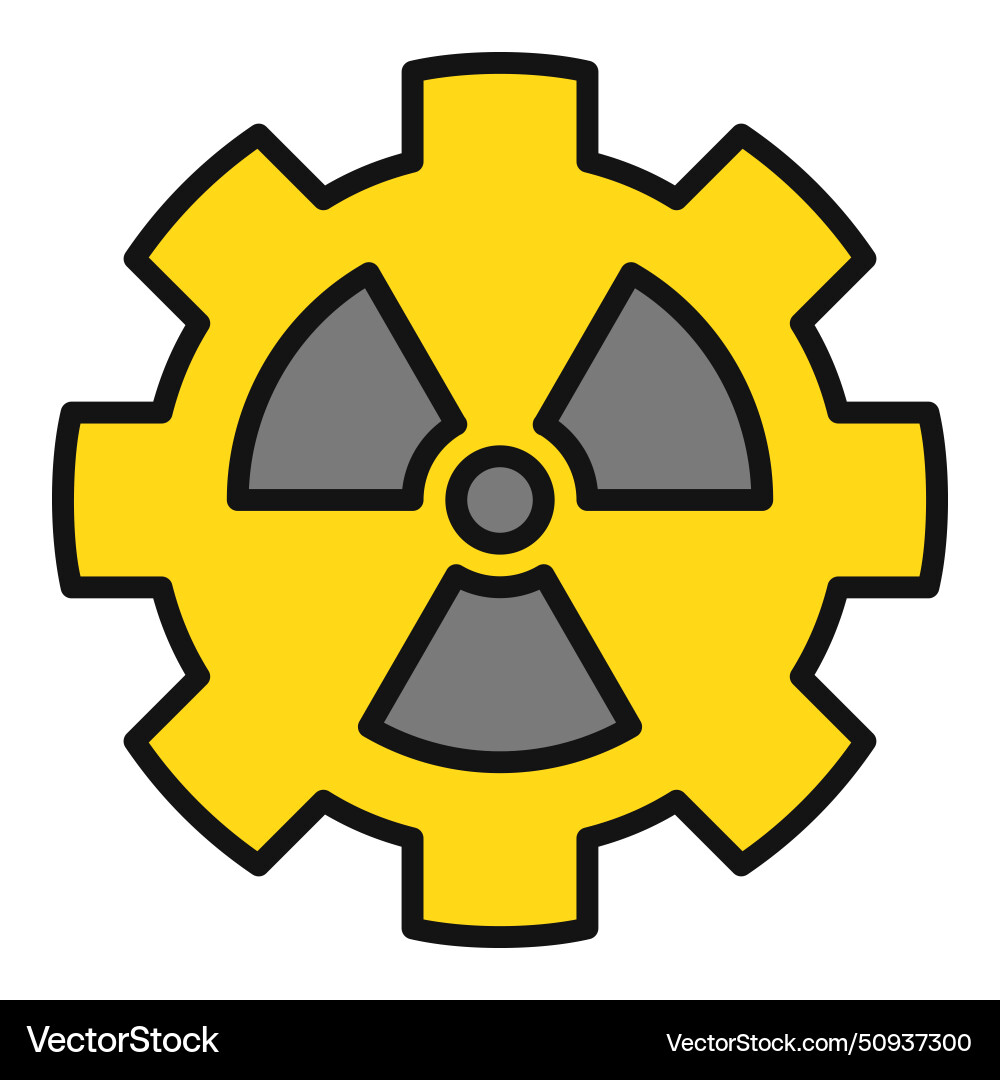 Radiation gear radioactive zone colored icon Vector Image