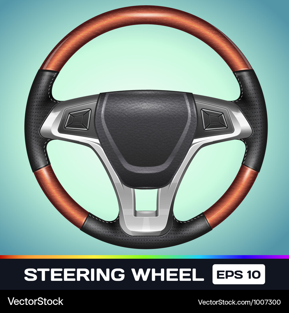 Realistic steering wheel Royalty Free Vector Image