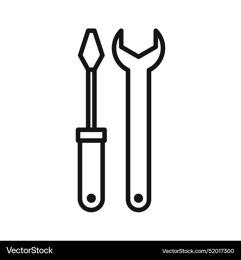 Repair icon black line art Royalty Free Vector Image