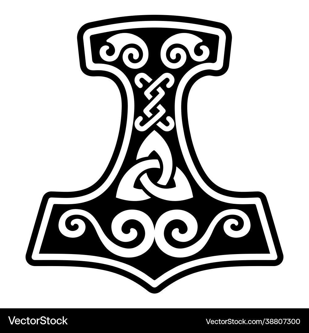 Scandinavian viking design thors hammer Royalty Free Vector