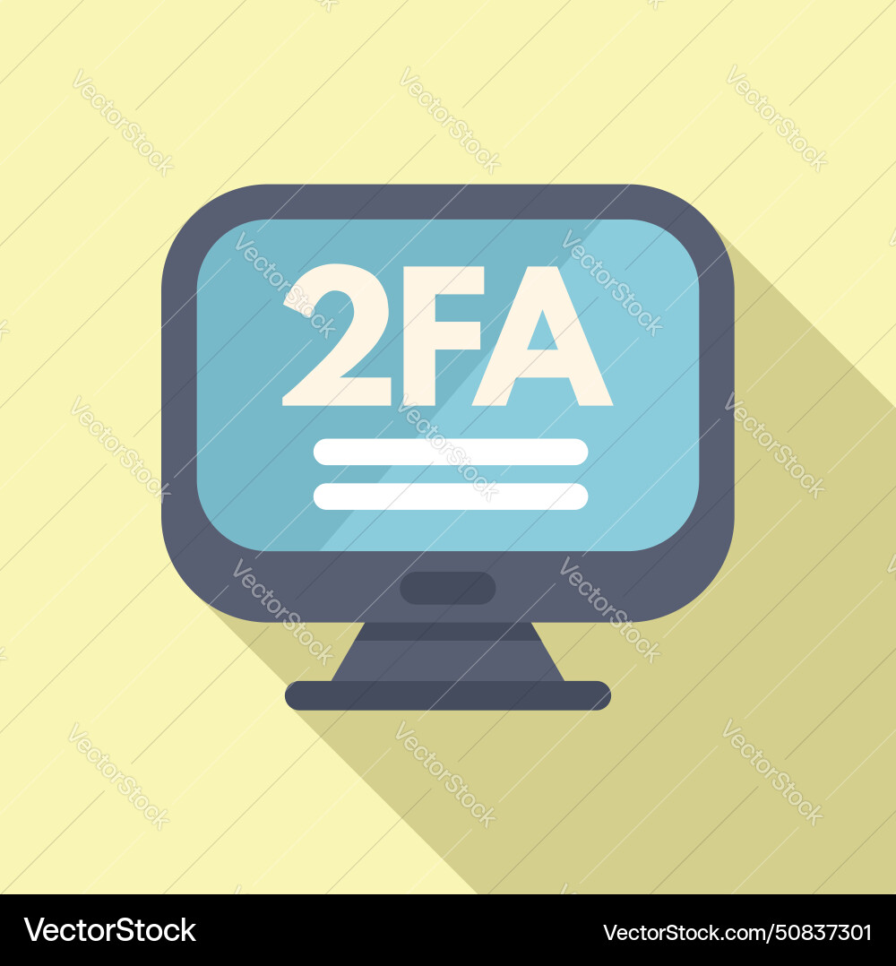 2fa account access icon flat multi Royalty Free Vector Image