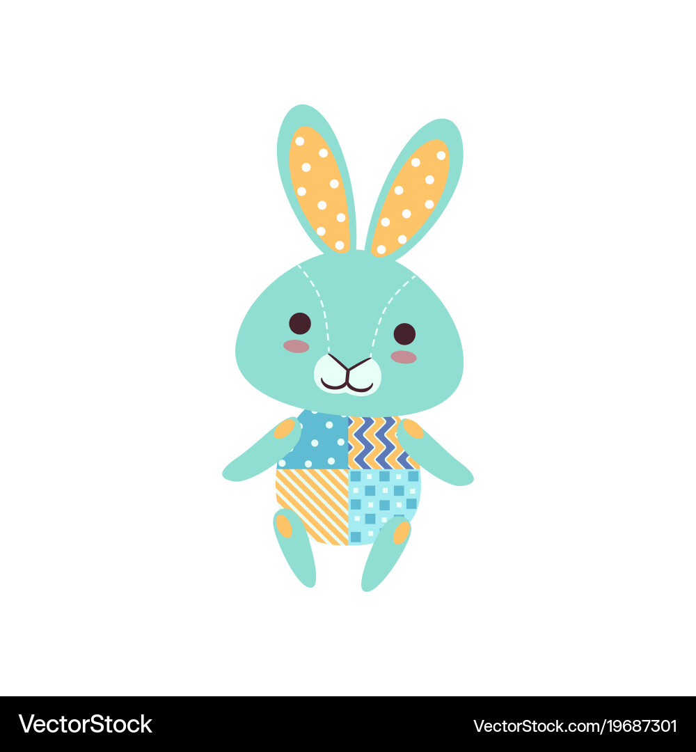 Cute Light Blue Bunny Plush Toy Royalty Free Vector Image