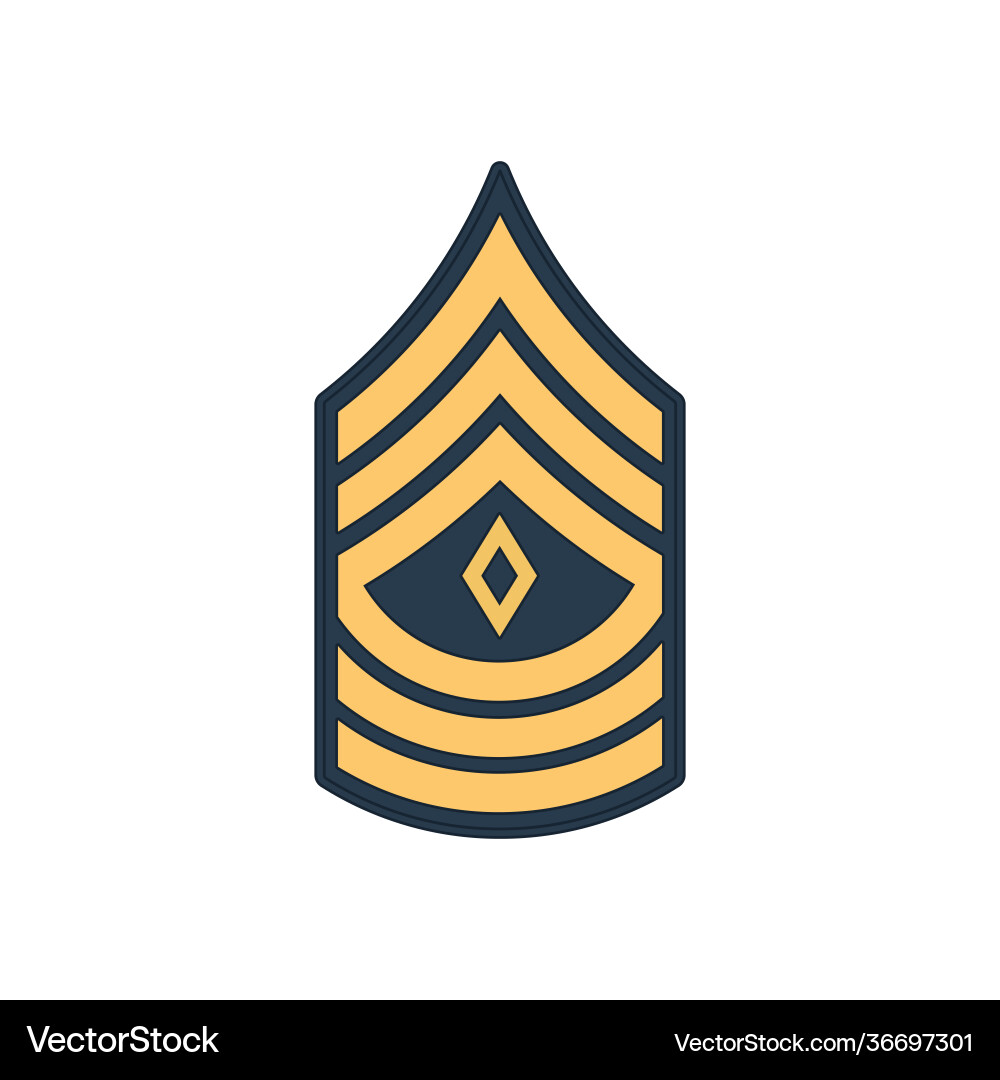First sergeant 1sg soldier military rank insignia Vector Image