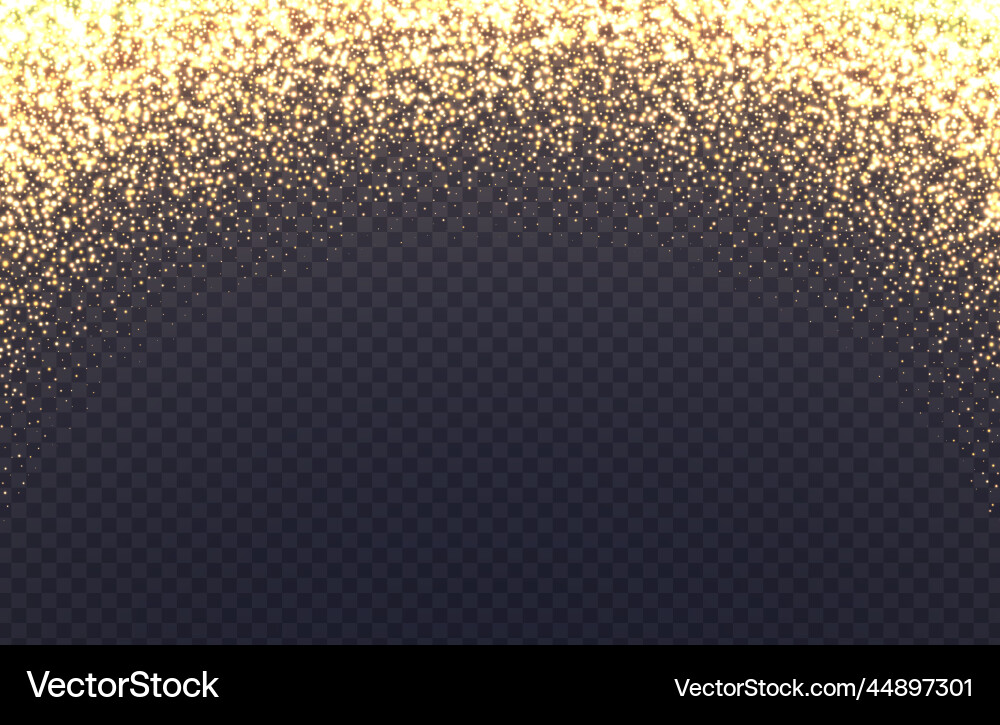 Glowing arch border with sparkles fallen golden Vector Image
