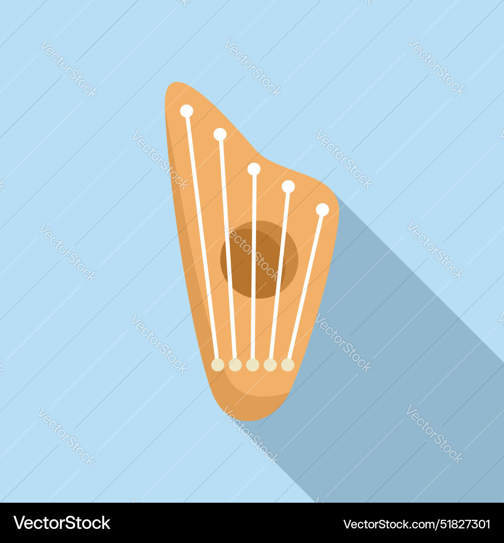 Harp shaped musical instrument with strings for Vector Image
