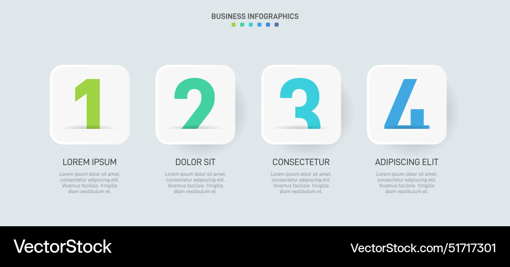 Horizontal progress bar featuring 4 arrow-shaped Vector Image