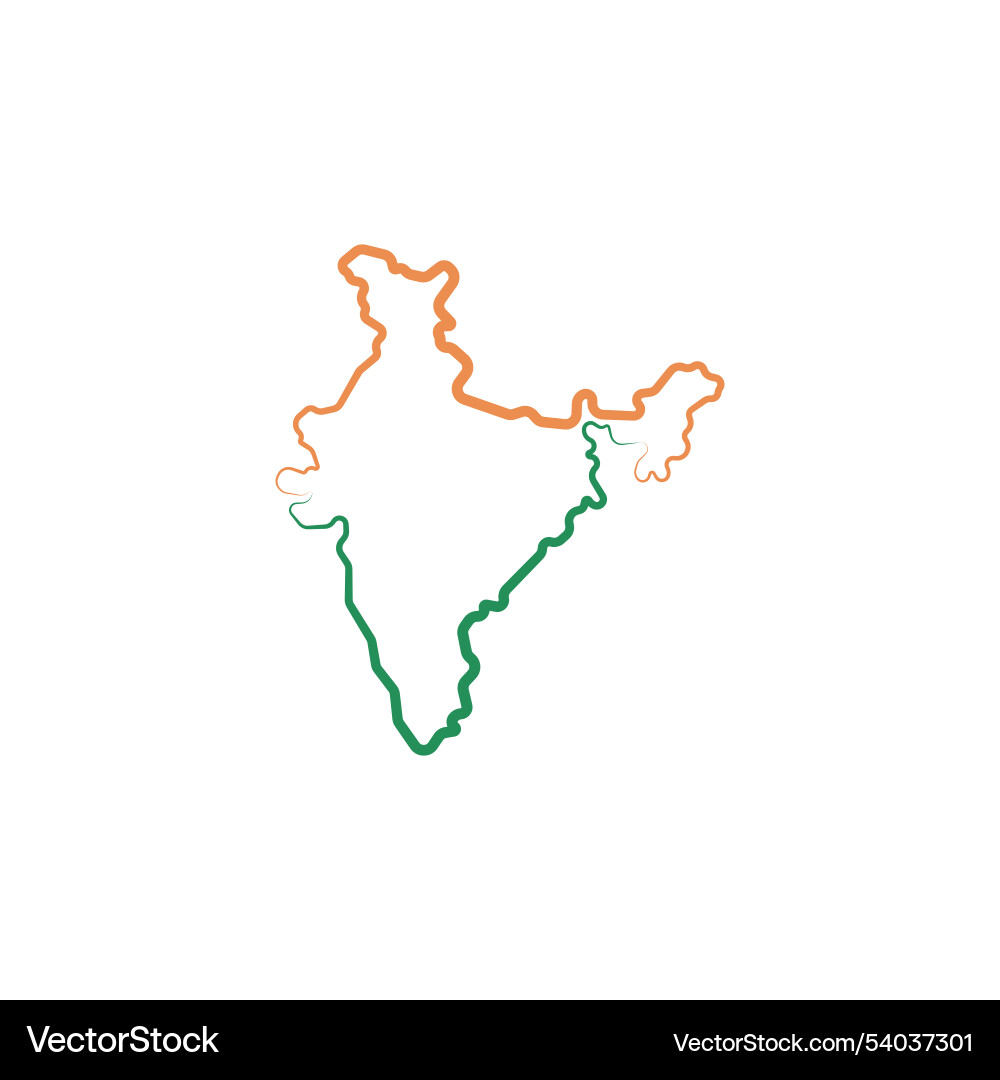 India country map line border icon Royalty Free Vector Image