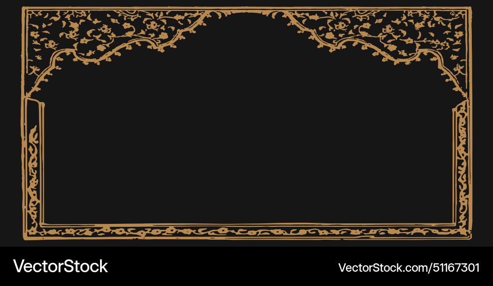 Islamic frame border design digital motif Vector Image