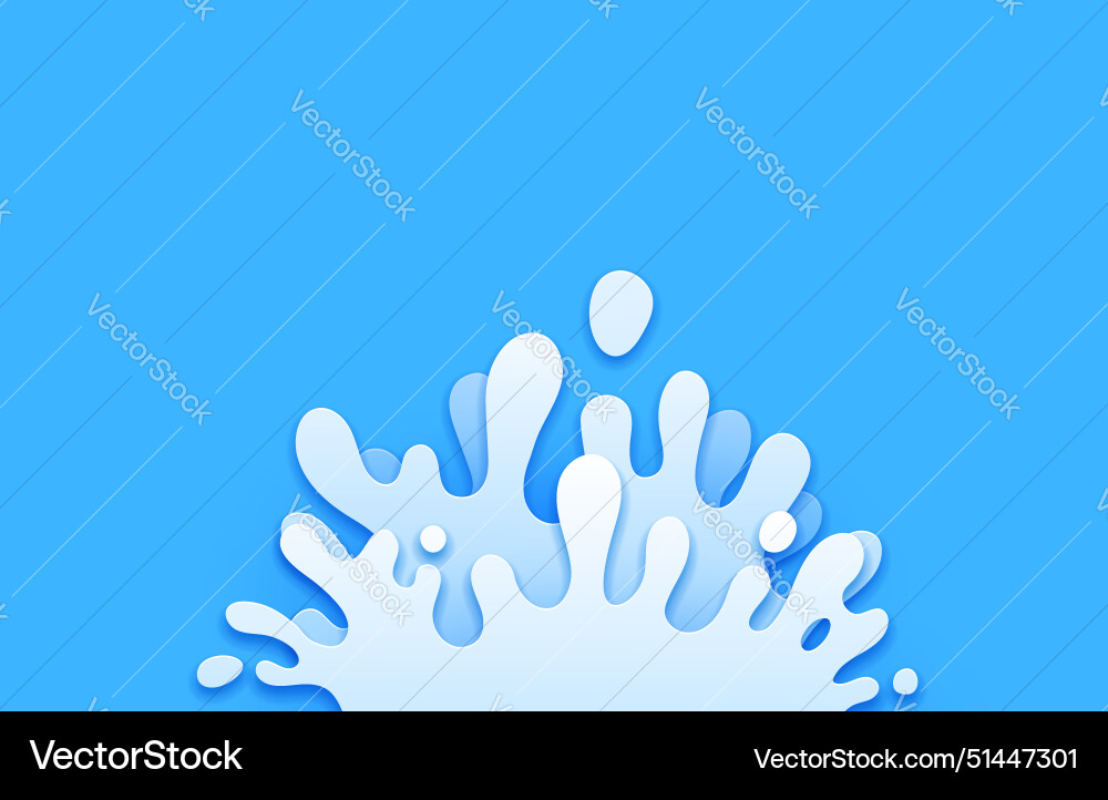Paper cut water or milk splash 3d ripple Vector Image