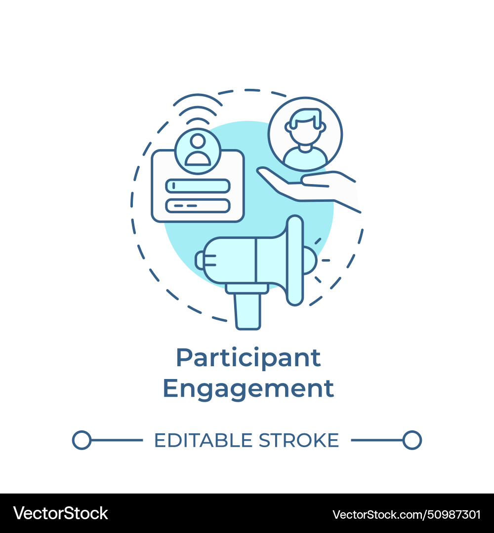 Participant engagement soft blue concept icon Vector Image