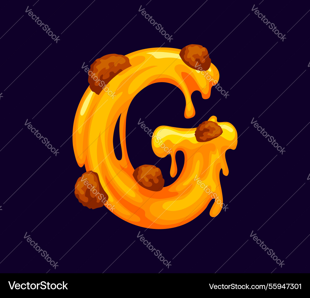 Pasta Letter G Cartoon Font Royalty Free Vector Image