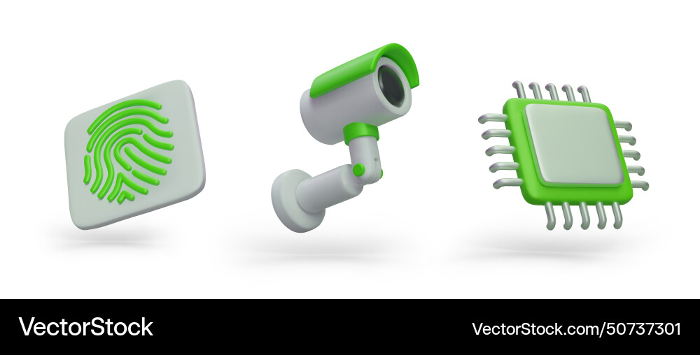 Realistic fingerprint surveillance camera Vector Image