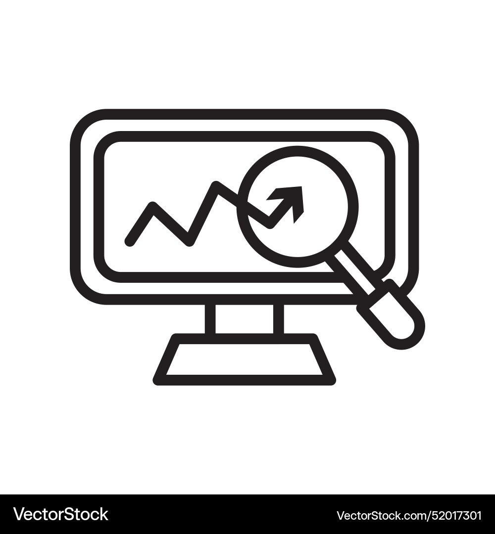 Researching information online icon black line art