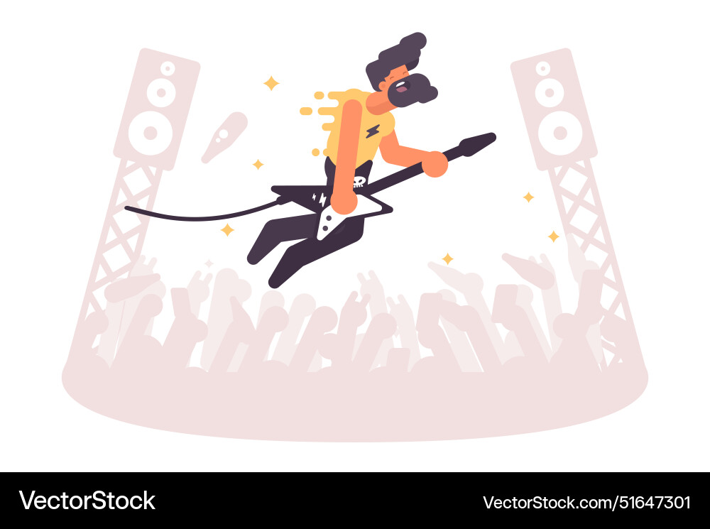 Rock concert stage dive Royalty Free Vector Image