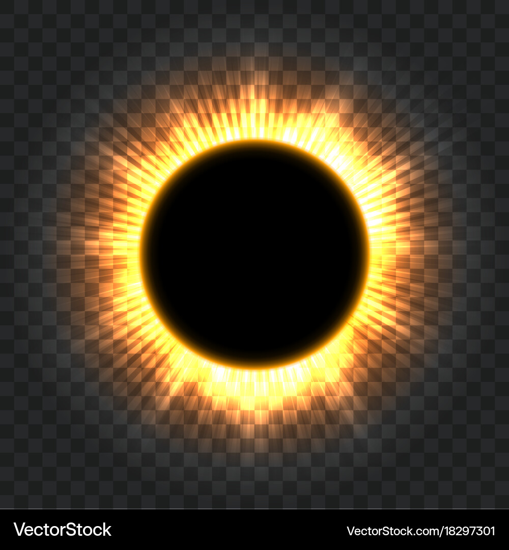 Total solar eclipse icon on transparent Royalty Free Vector